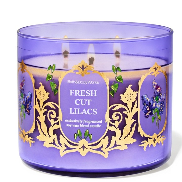 Bath & Body Works | Bath & Body | Bath Body Works Fresh Cut Lilacs Purple 3 Wick Candle | Poshmark